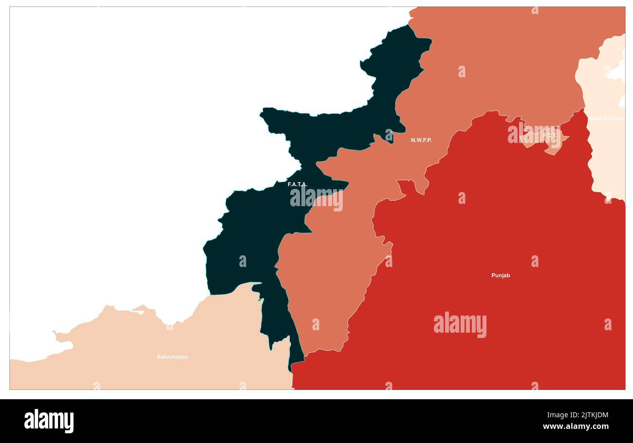 FATA , NWFP , FCT and Punjab Province Pakistan Vector illustration on ...