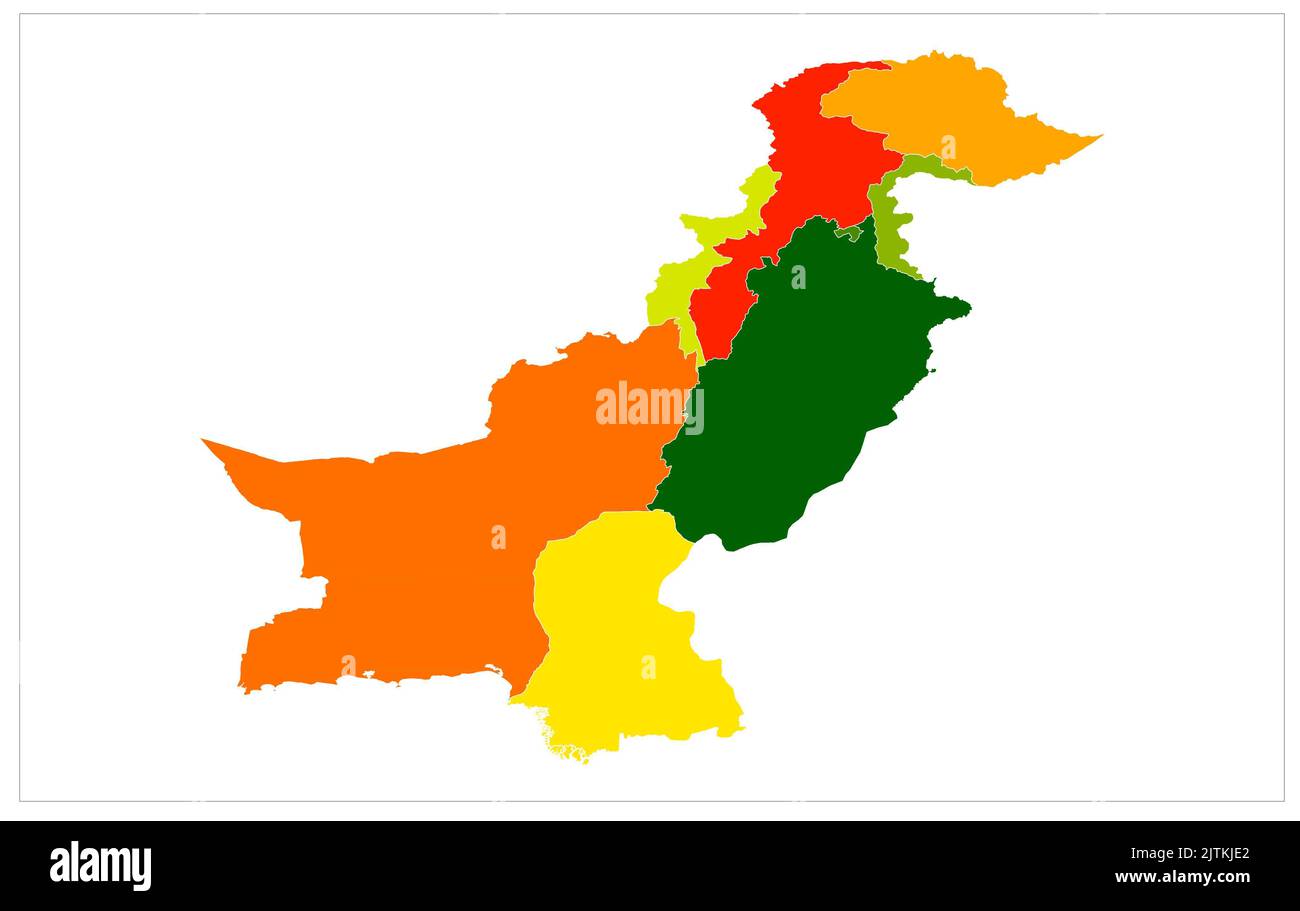 Pakistan Colorful Vector Map illustration on white background ...