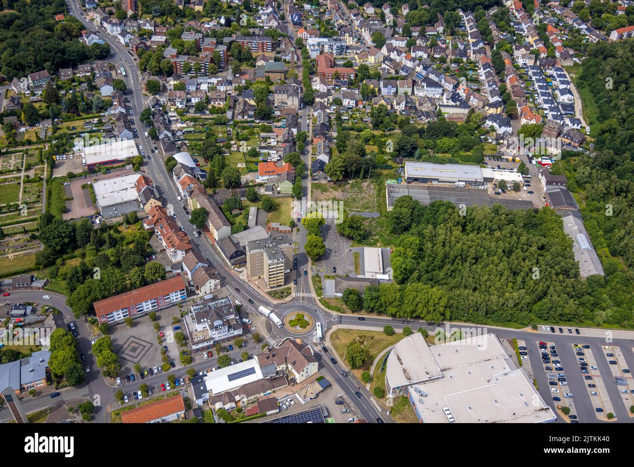 Schwerin city center with traffic circle hi-res stock photography and ...