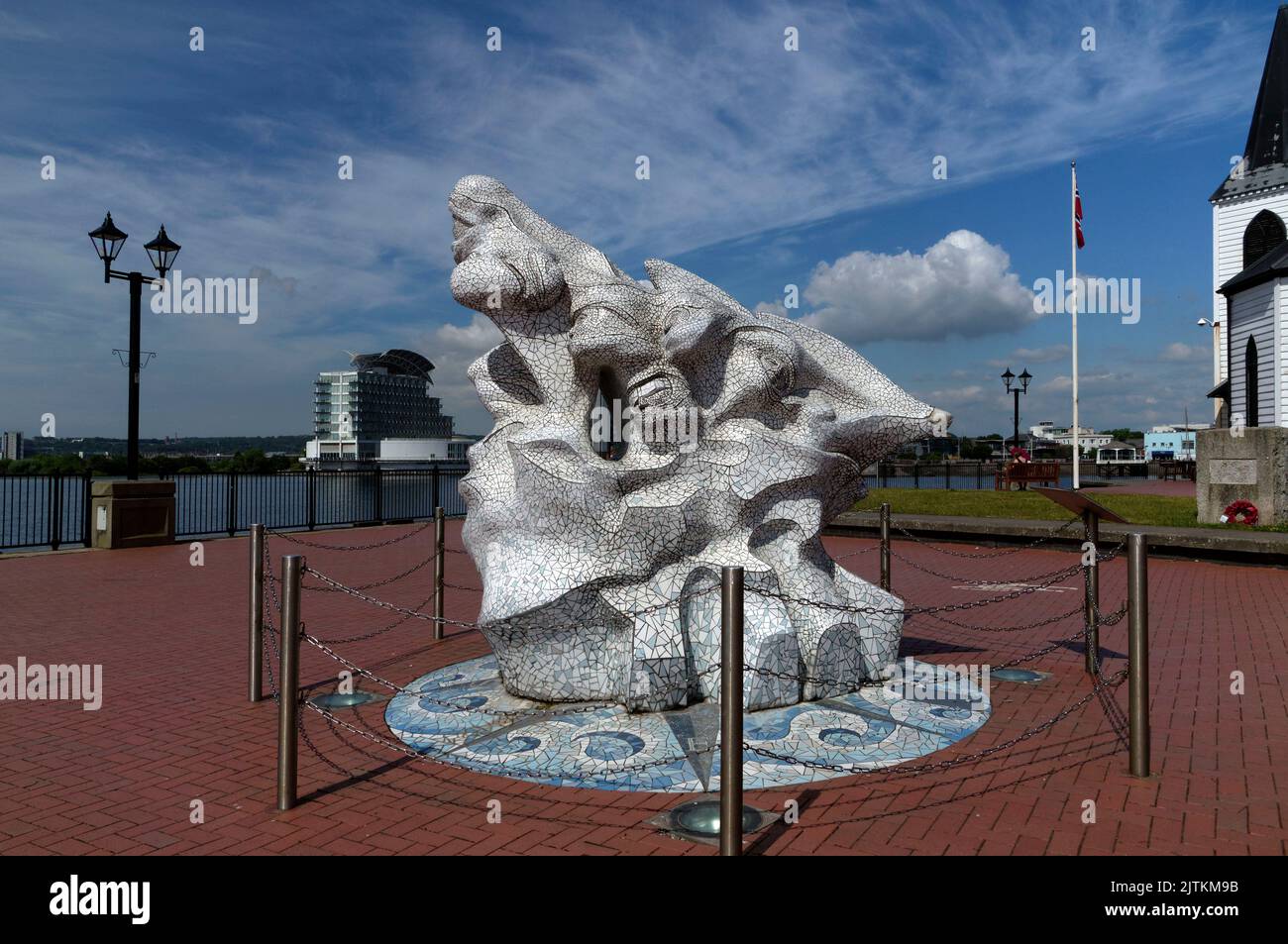 Captain Scott expedition to the Antarctic memorial artwork at Cardiff ...