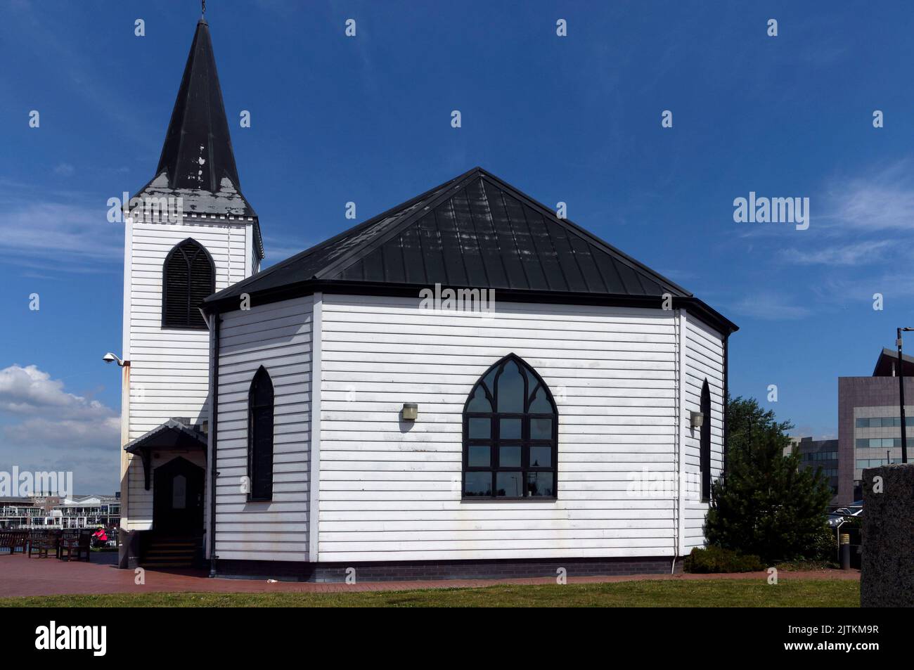 Norwegian Church, Cardiff Bay, 2022. summer Stock Photo - Alamy