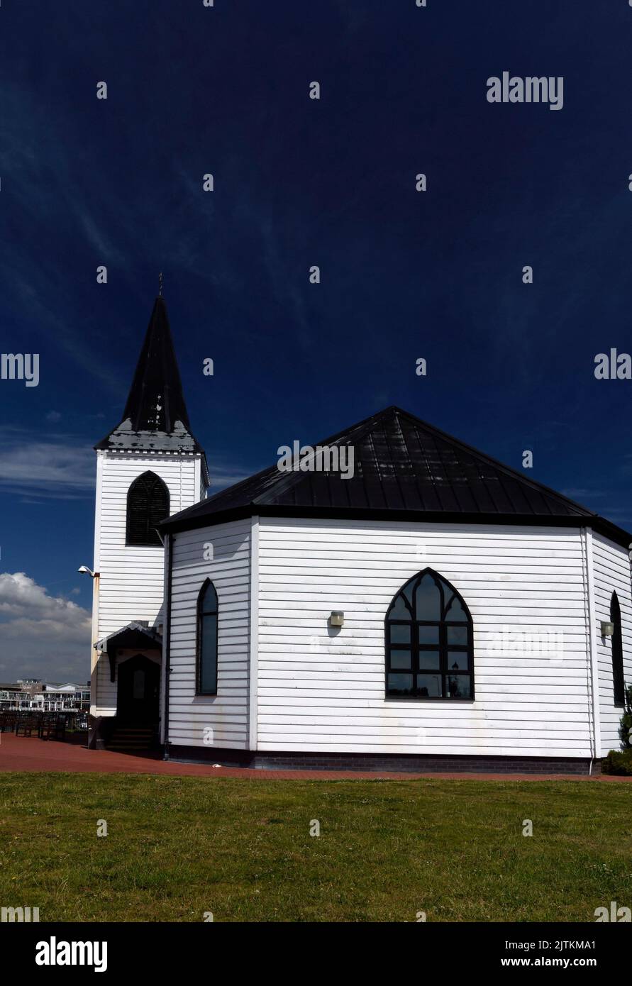 Norwegian Church, Cardiff Bay, 2022. summer Stock Photo - Alamy