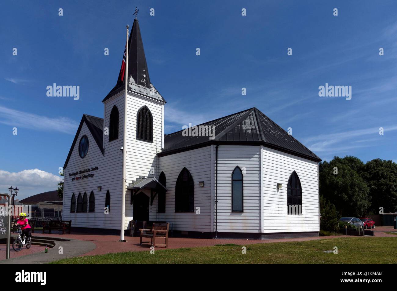 Norwegian Church, Cardiff Bay, 2022. summer Stock Photo - Alamy