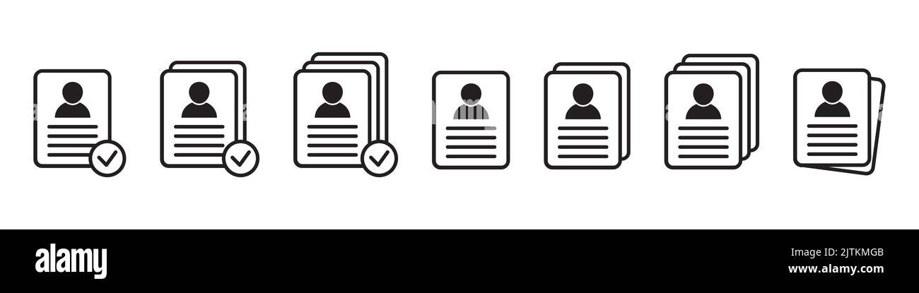 Resume icon. Personal data check icon. Vector icon for web design ...