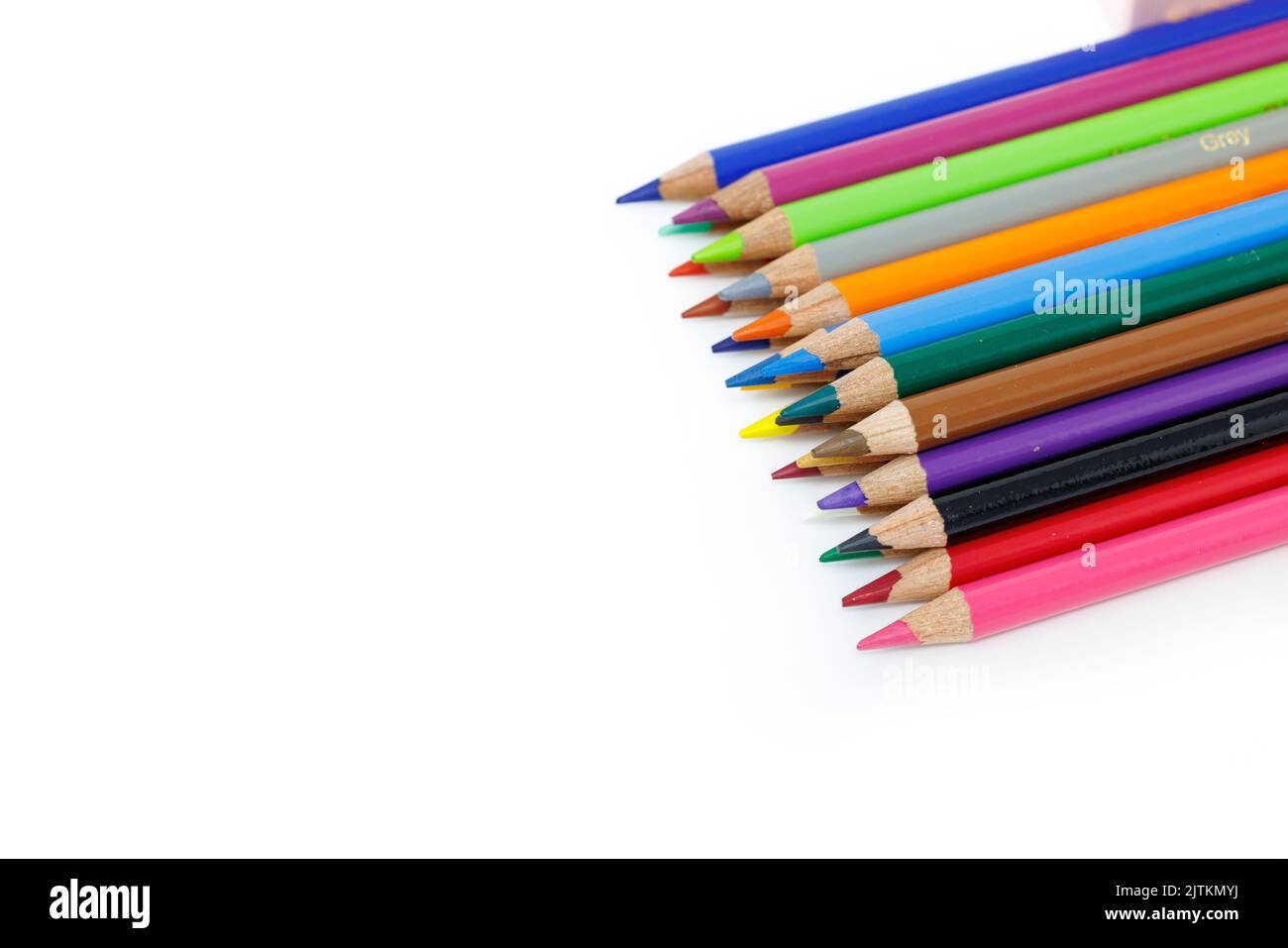 A group of colorful pencils isolated on the white background Stock ...