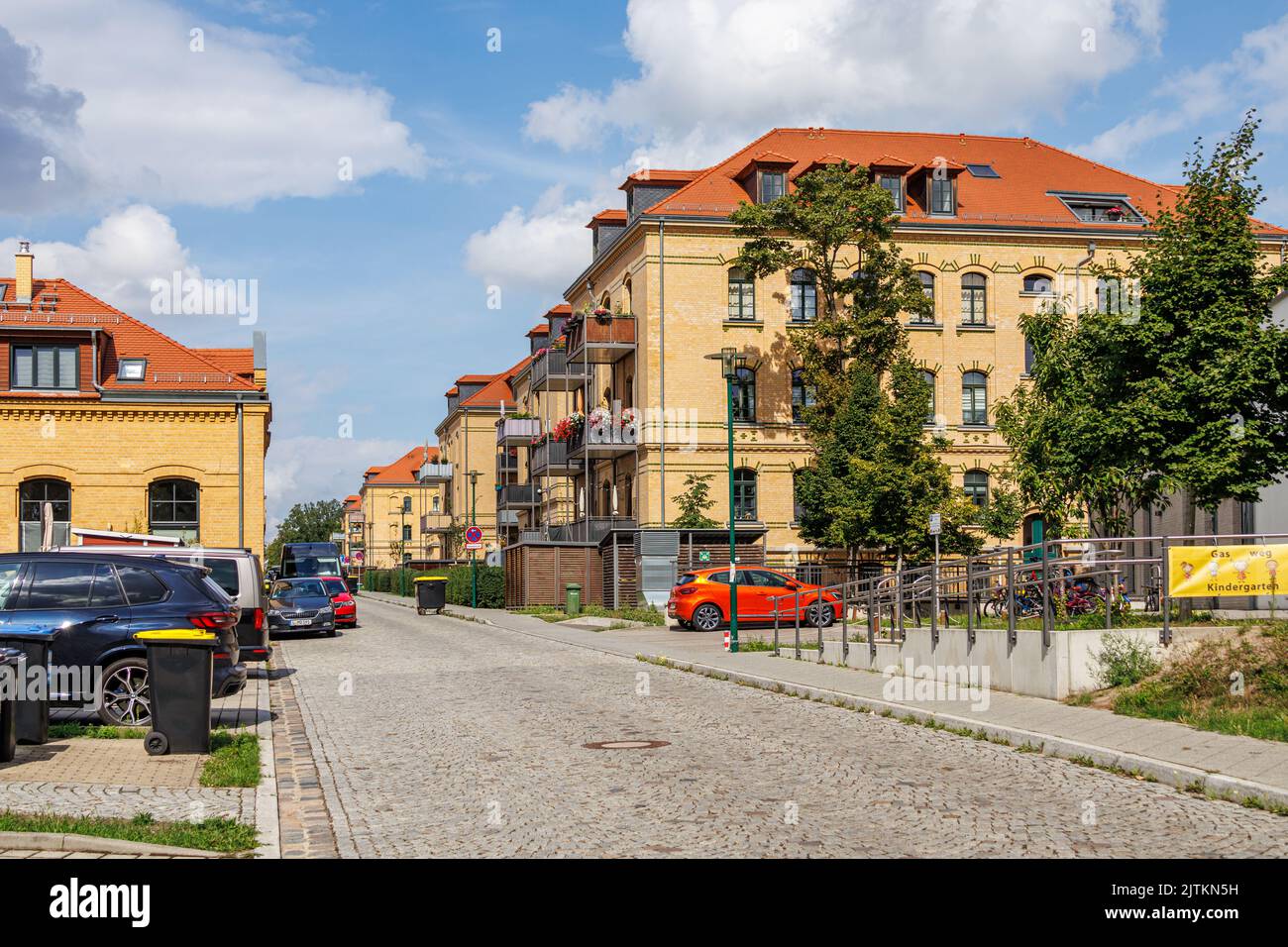 Leipzig, Saxony, Germany, 08-29-2022 New apartments in old barracks of ...