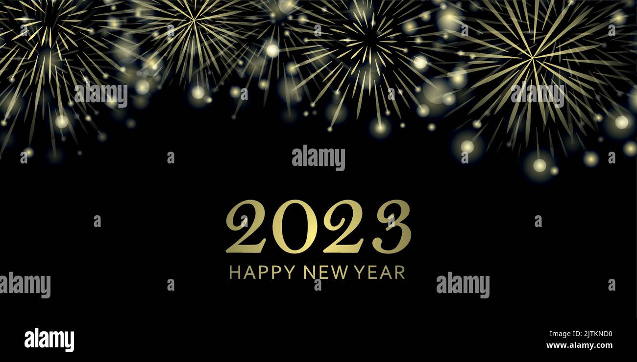 happy new year 2023 golden firework on night background Stock Vector ...
