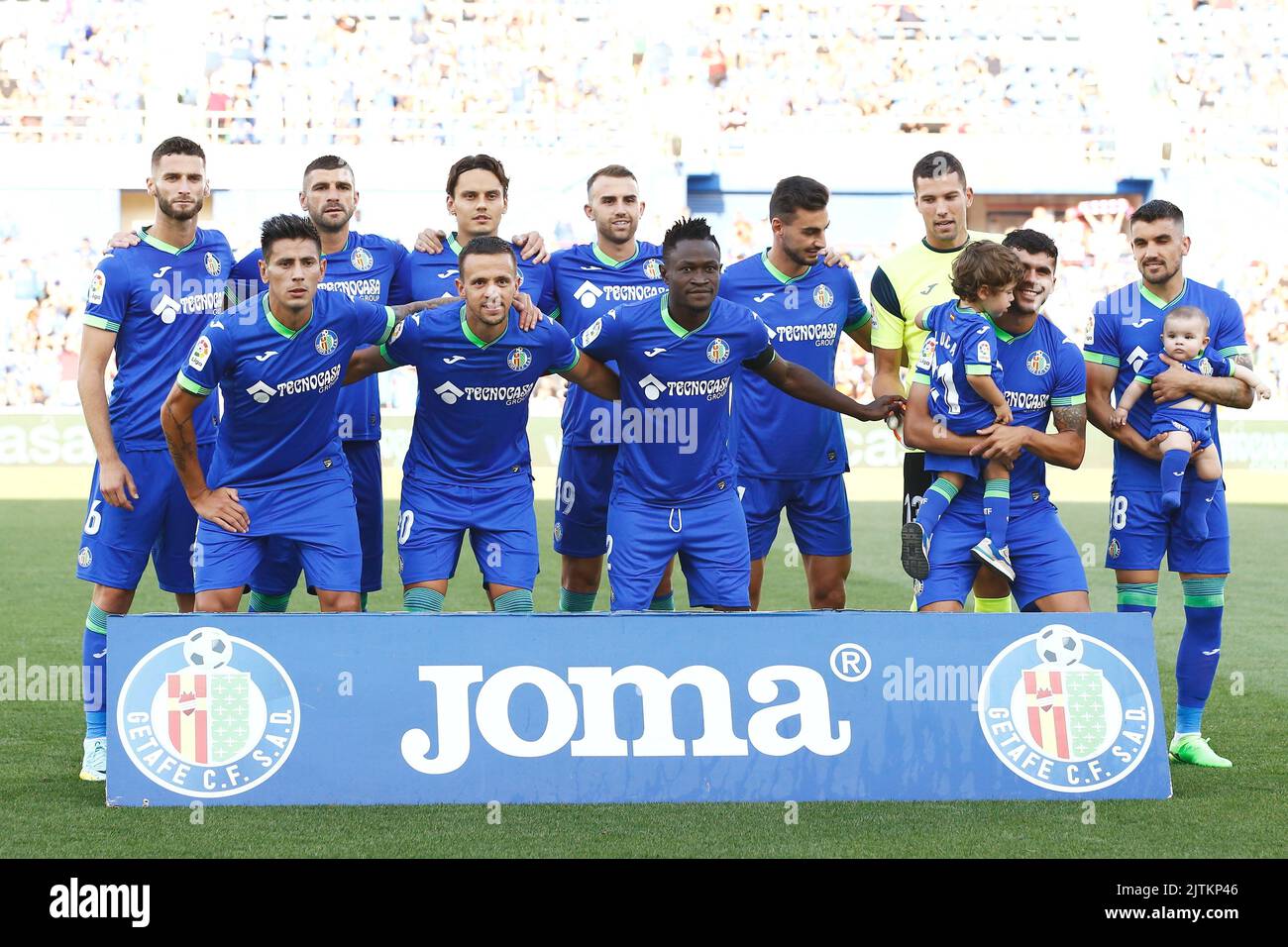 Getafe, Spain. 15th Aug, 2022. Getafe team group line-up (Getafe ...