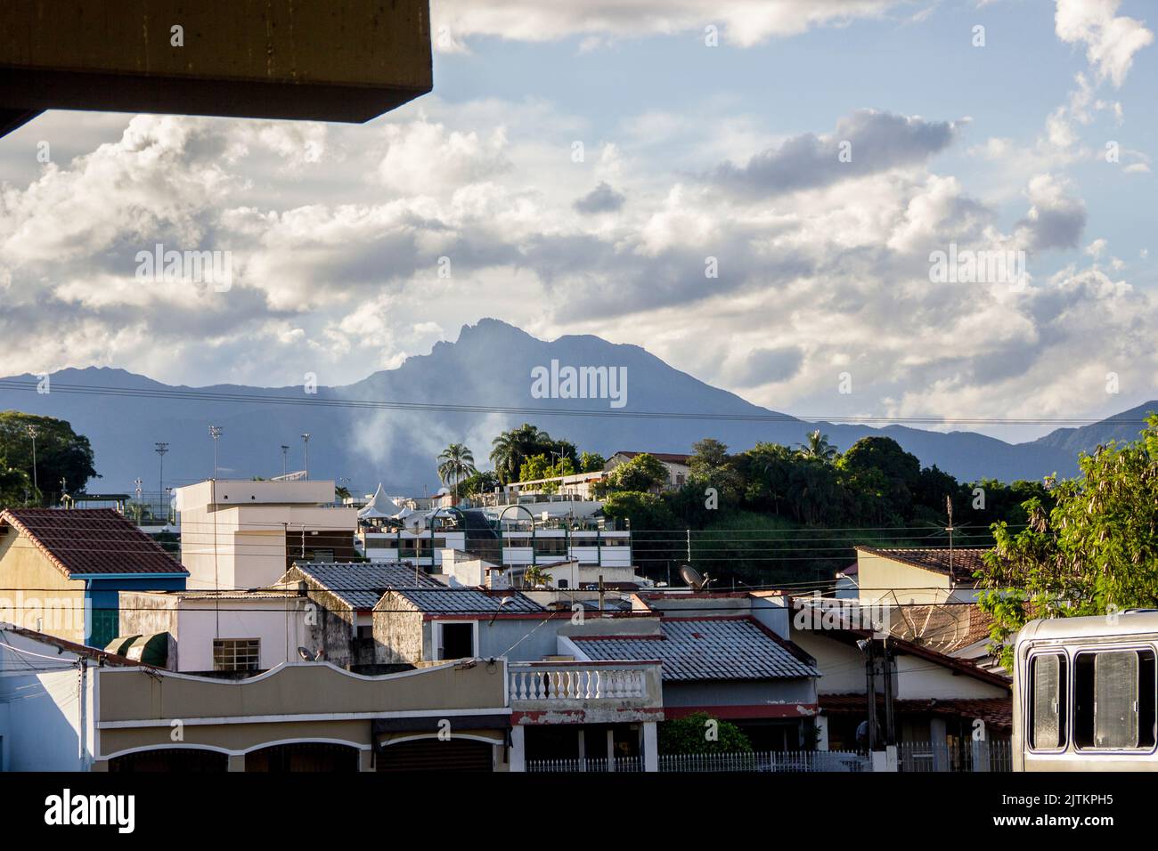 peak of the black needles seen from cruise town in sao paulo Brazil ...