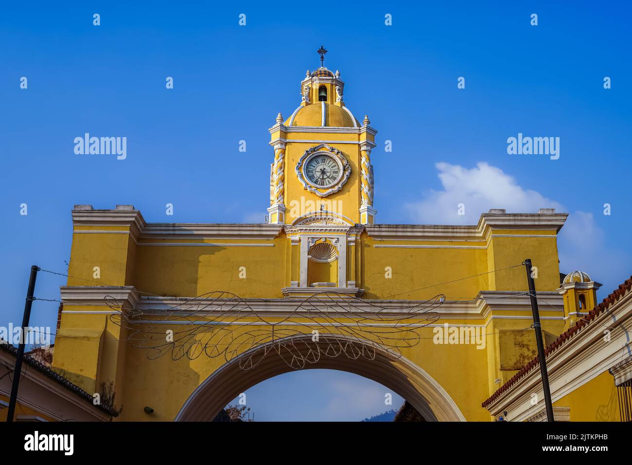 Beautiful aerial cinematic footage of the Antigua City in Guatemala ...