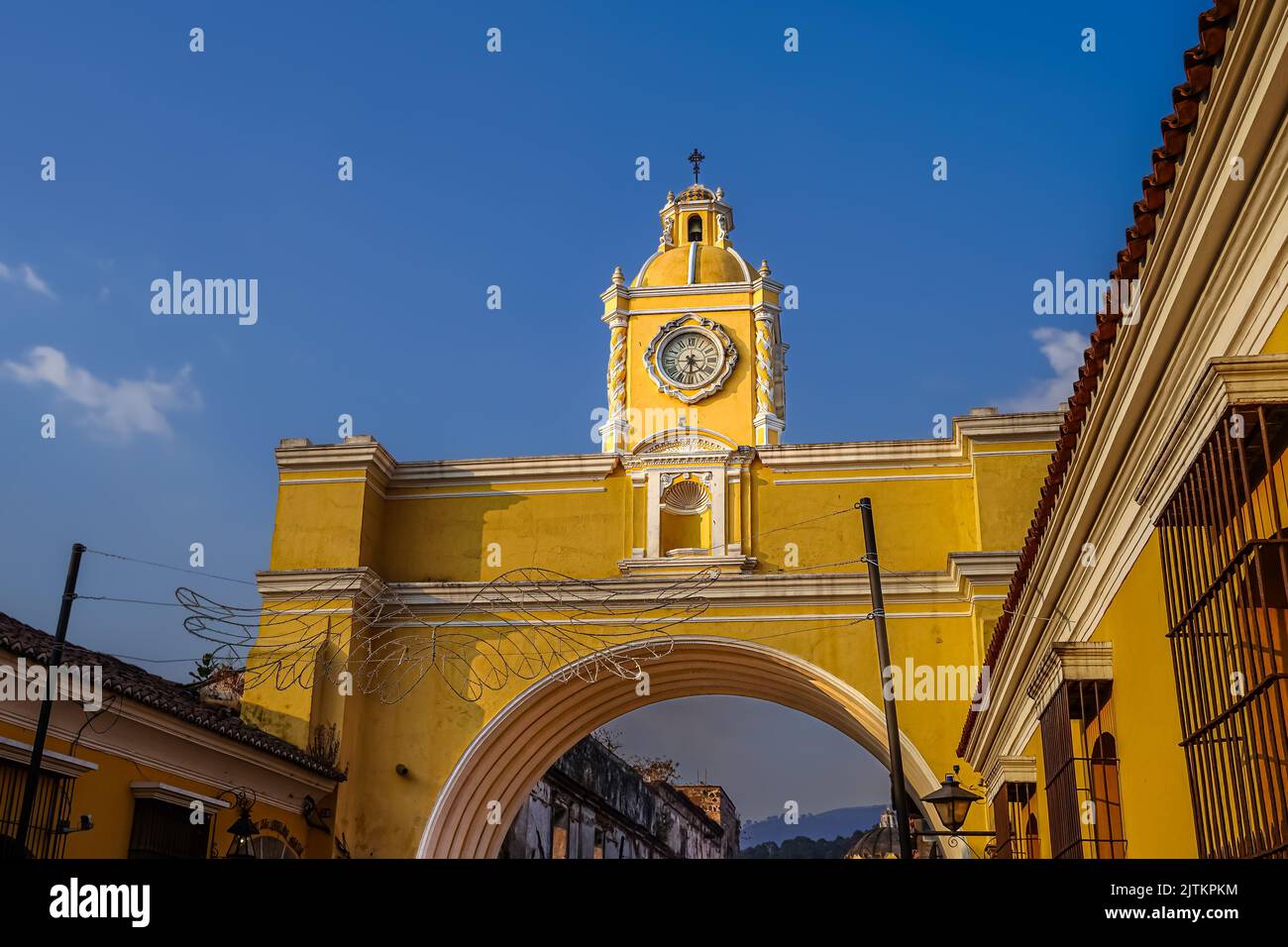 Beautiful aerial cinematic footage of the Antigua City in Guatemala ...