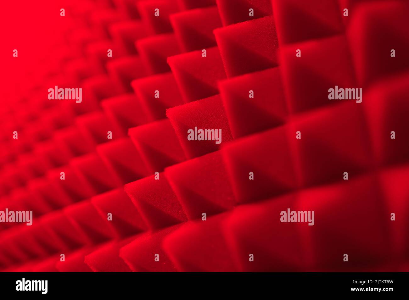 detail of the sound insulator in the shape of pyramids or triangles in ...