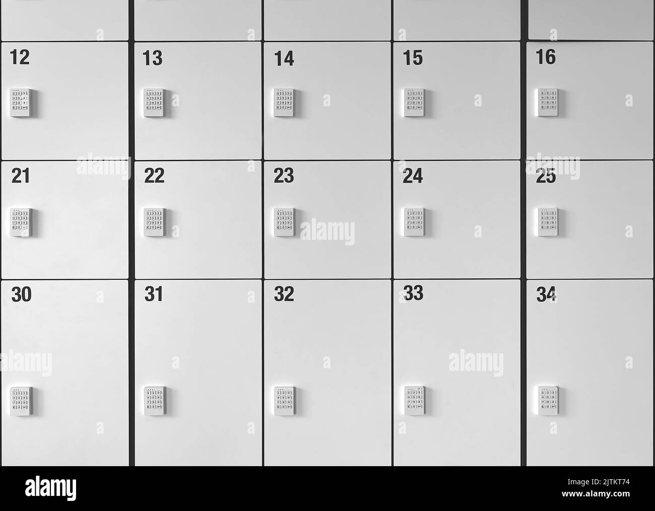 detail of white lockers for storing objects in a shopping mall ... detail of white lockers for storing objects in a shopping mall ...