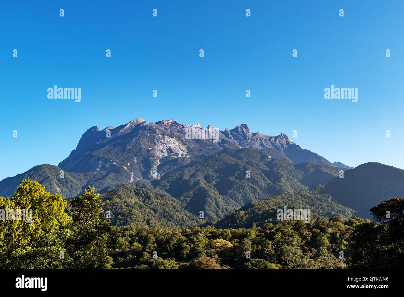 View of Mt. Kinabalu in Kundasang Ranau Sabah, highest mountain in ...