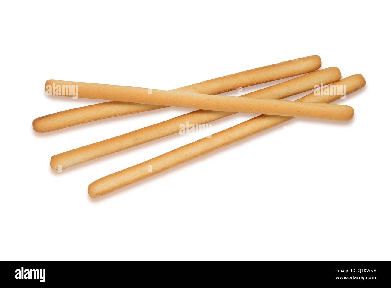 Bread sticks shot from above isolated on white background with clipping ...