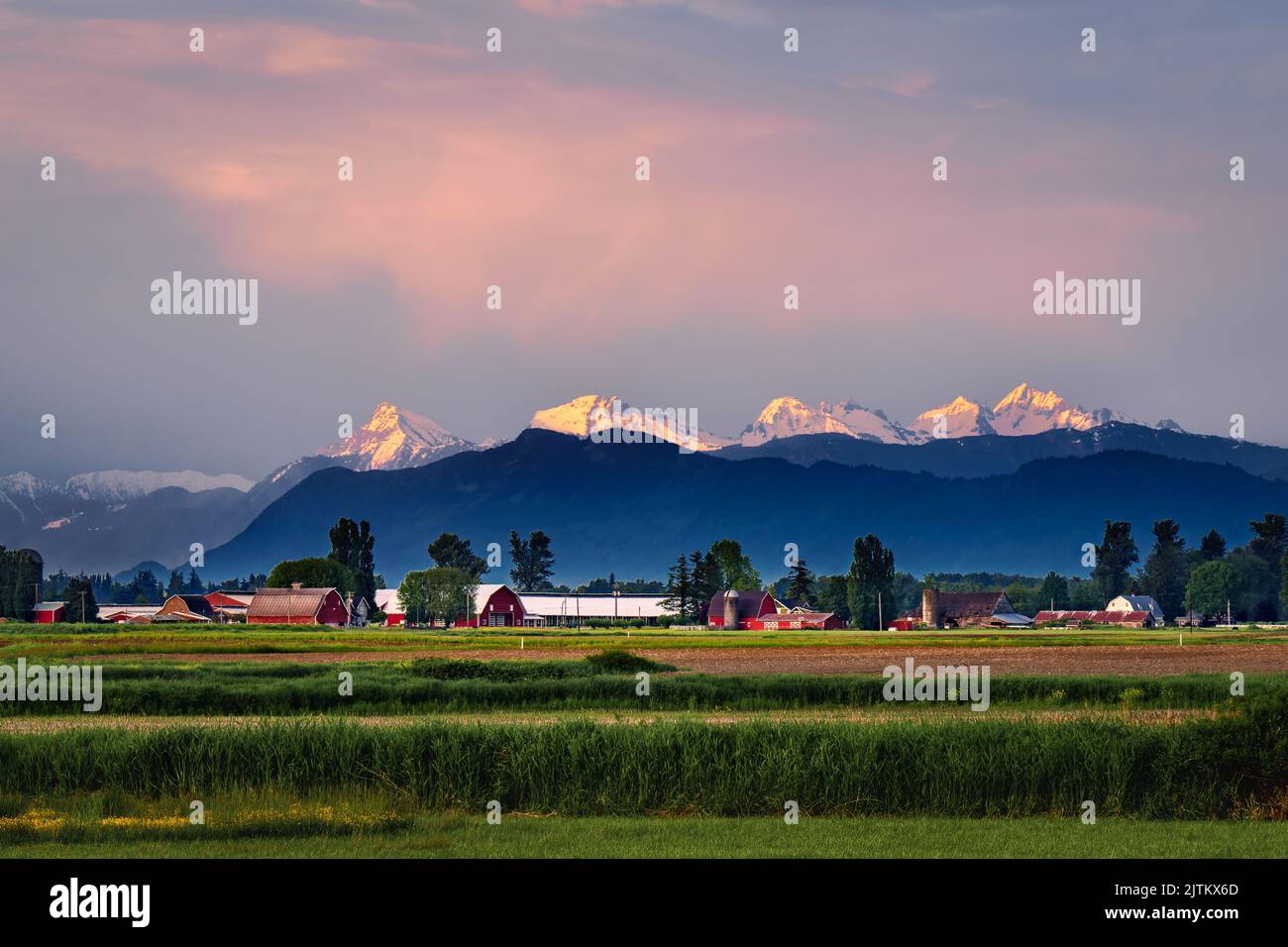 The Western peaks of Cheam Range in the Chilliwack Canada area Stock ...