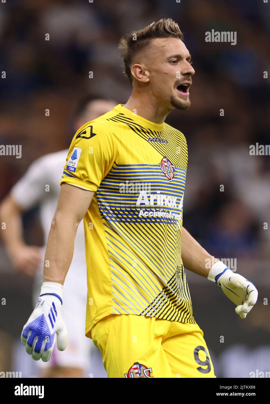 Milan, Italy, 30th August 2022. Andrei Radu of US Cremonese reacts ...