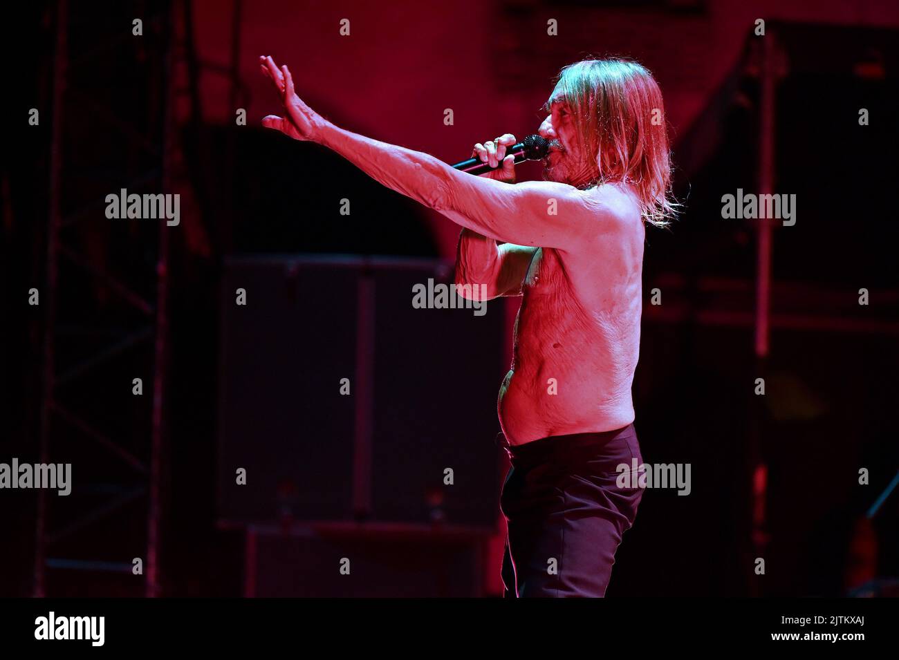 Palazzo Te, Mantova, Italy, August 30, 2022, Iggy Pop performing at ...