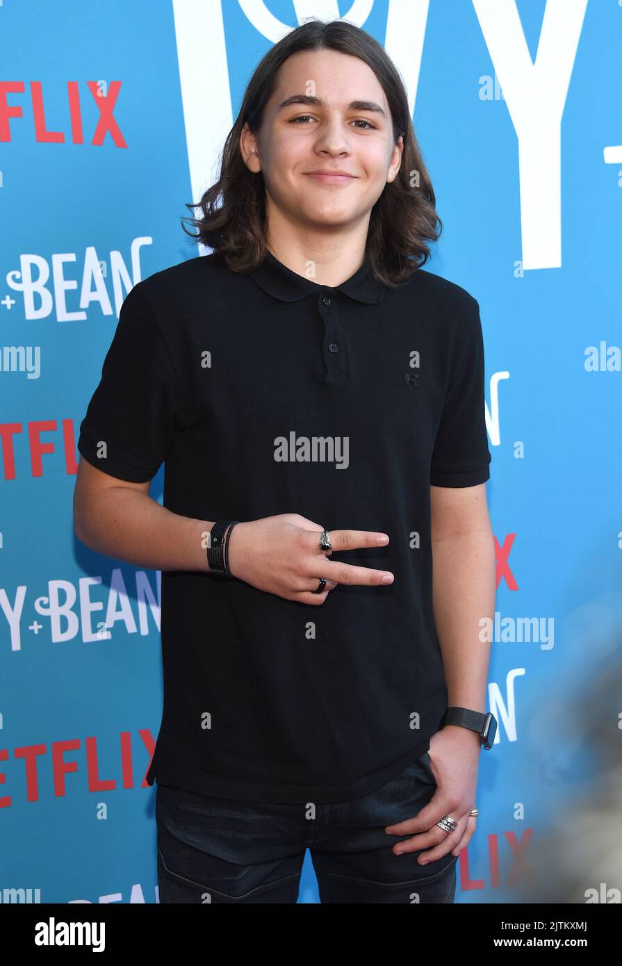 Andrew Diaz arriving to Netflix’s ‘Ivy + Bean’ Premiere at Harmony Gold ...