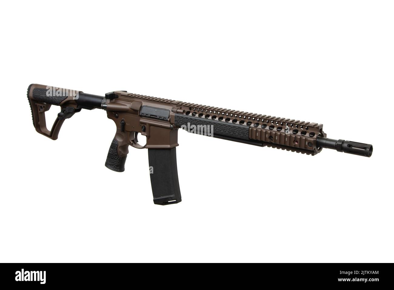 Modern automatic rifle isolated on white background. Weapons for police ...