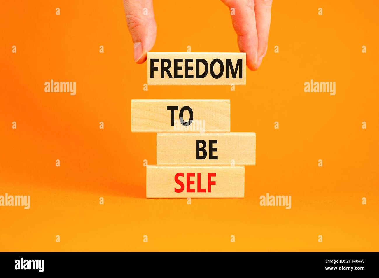 Freedom to be self symbol. Concept words Freedom to be self on wooden ...