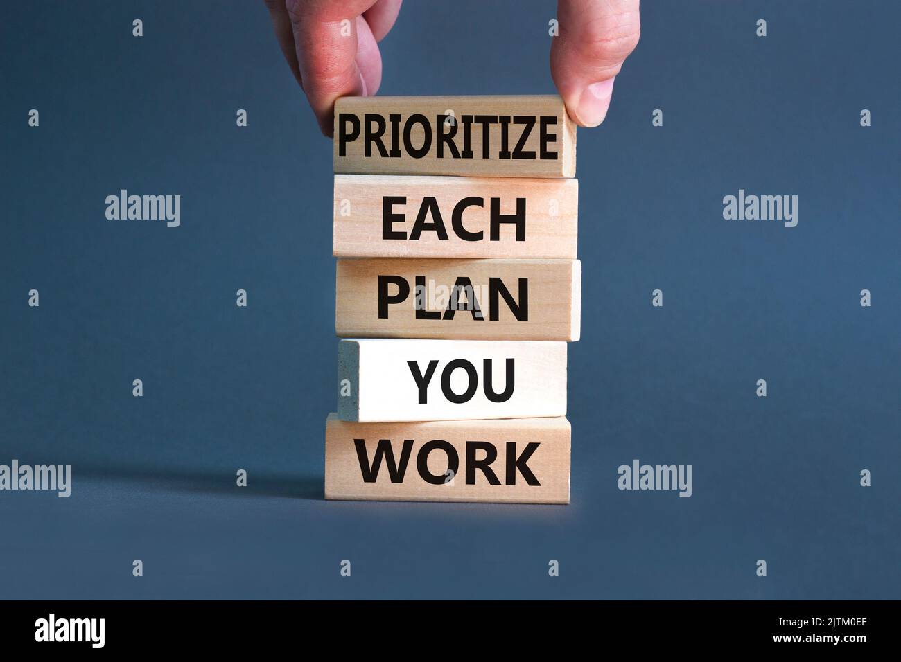 Prioritize each plan you work symbol. Concept words Prioritize each ...