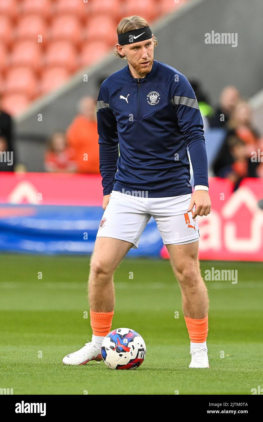 Josh Bowler #11 of Blackpool during the pre-game warmup Stock Photo - Alamy