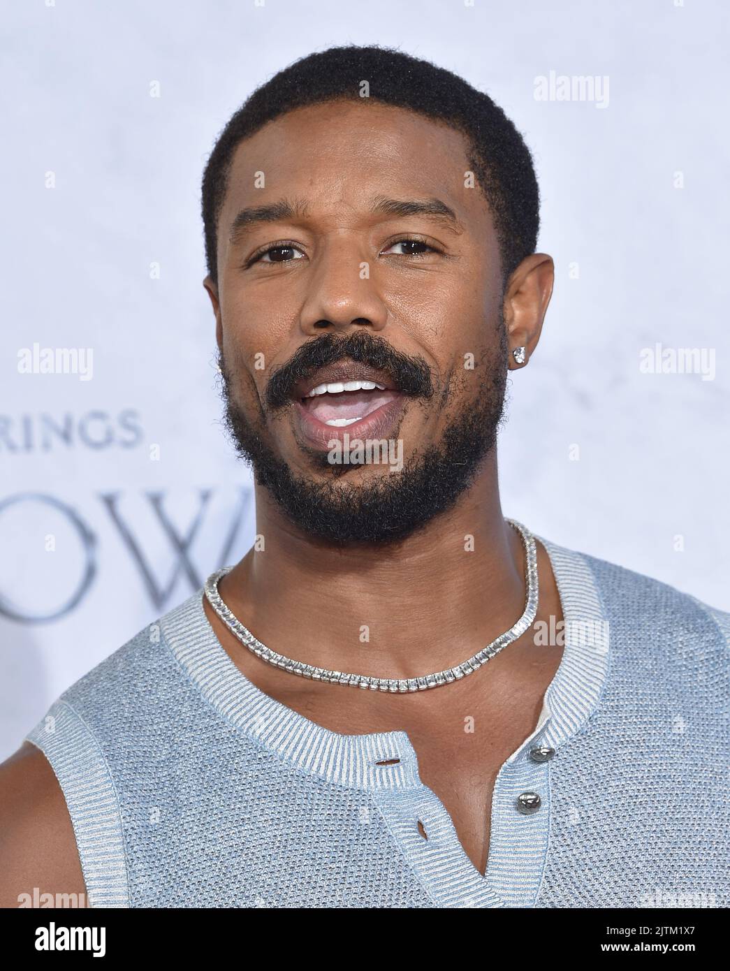 Michael B. Jordan arriving to "The Lord of the Rings: The Rings of ...