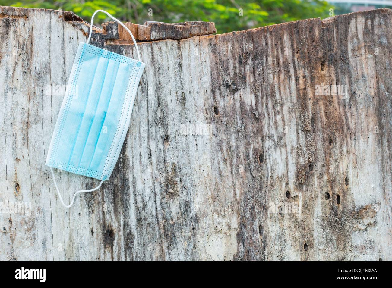 blue disposable protection mask, used for protection against cornavirus ...