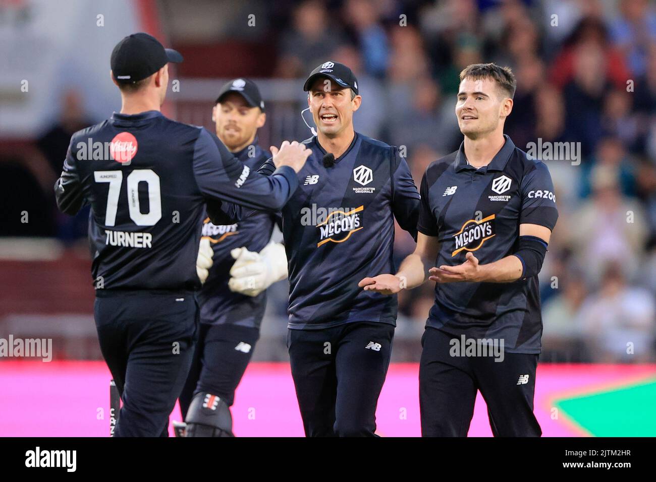Ashton Turner of Manchester Originals celebrates taking the catch to ...