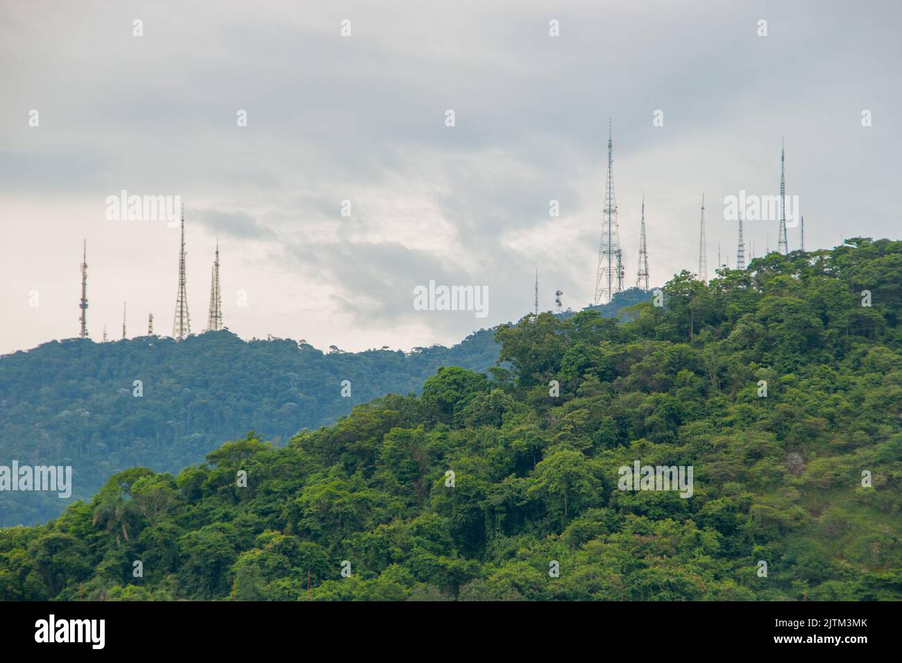 communication antennas at the top of the sumare hill in Rio de Janeiro ...