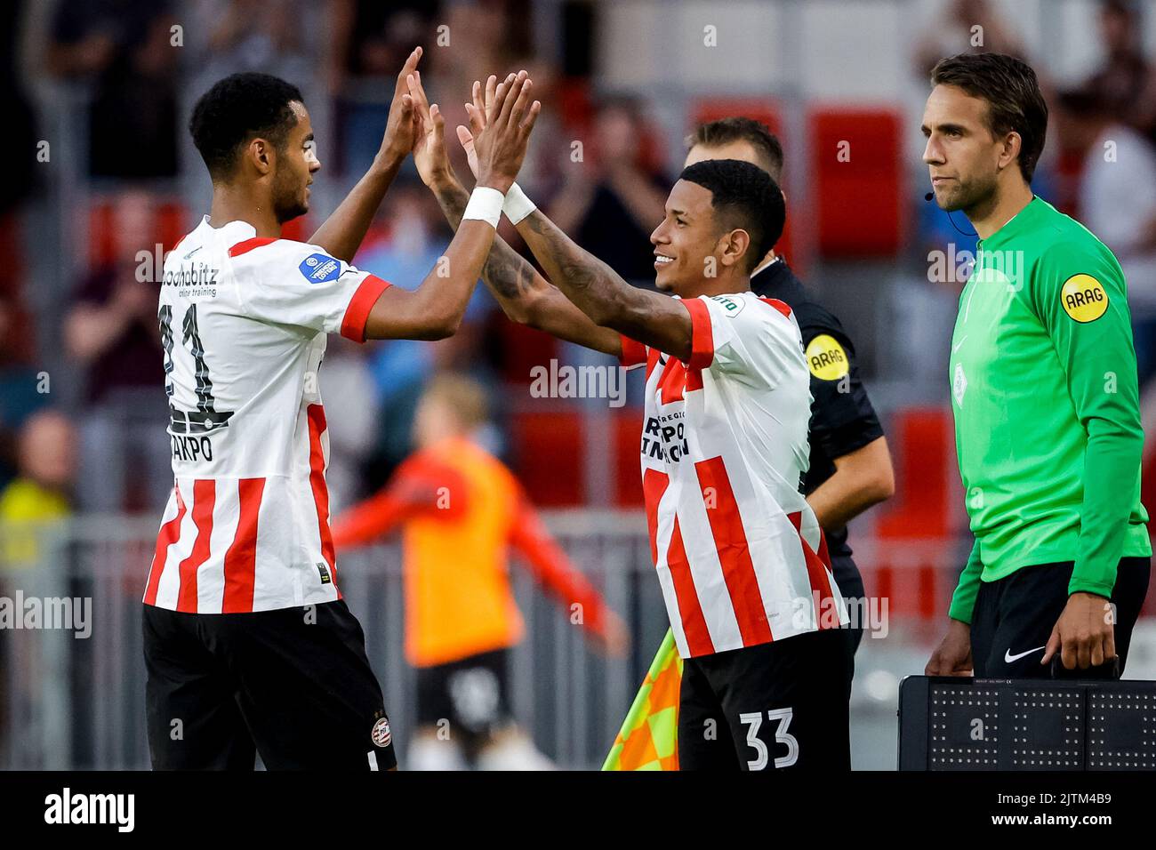 EINDHOVEN, NETHERLANDS - AUGUST 31: Cody Gakpo of PSV is substituted ...