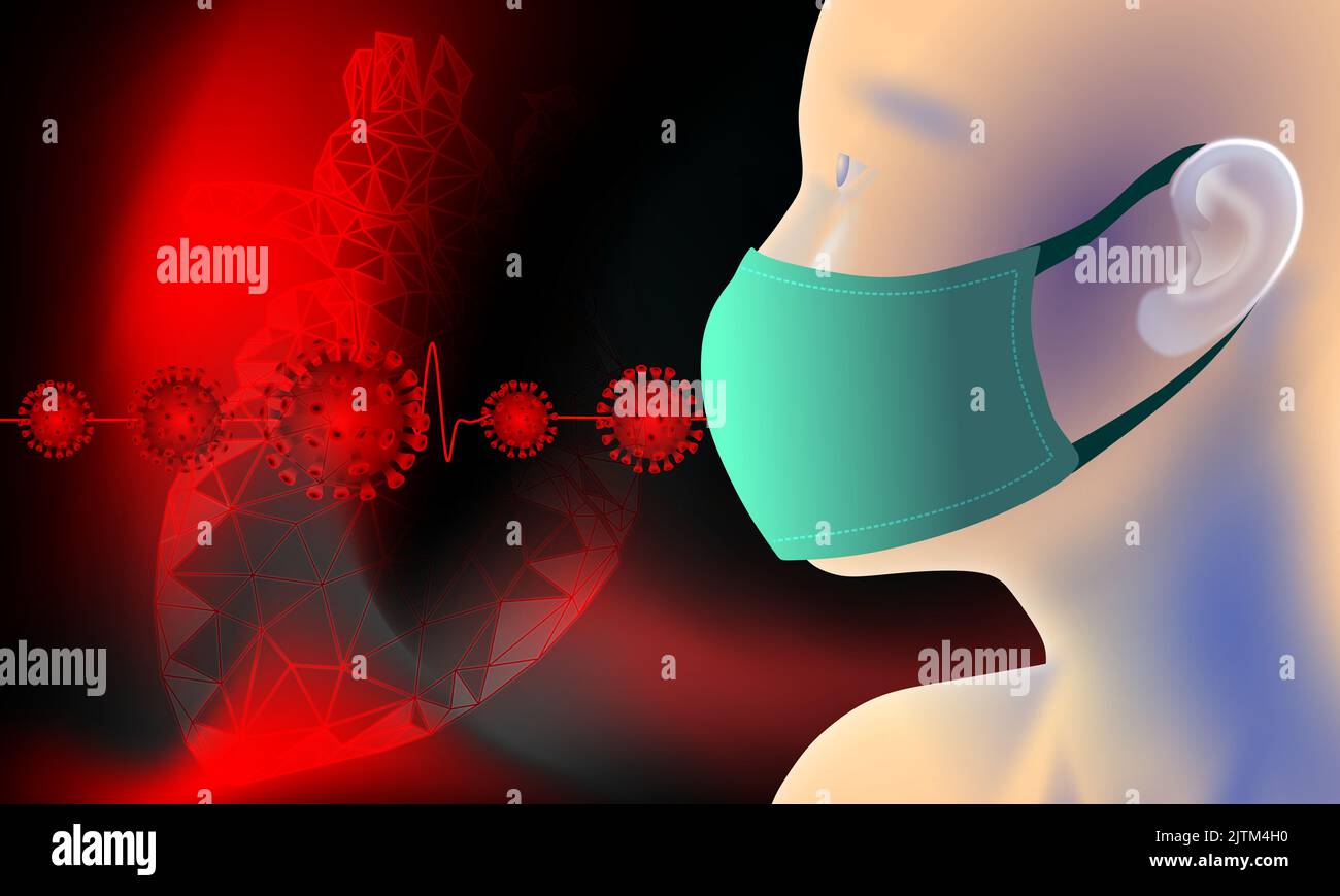 A drawing of Coronavirus protection technology background Stock Photo ...