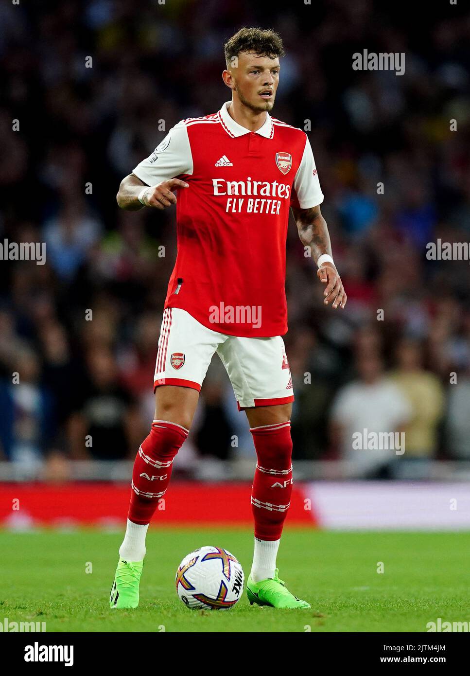 Arsenal's Ben White in action during the Premier League match at the ...