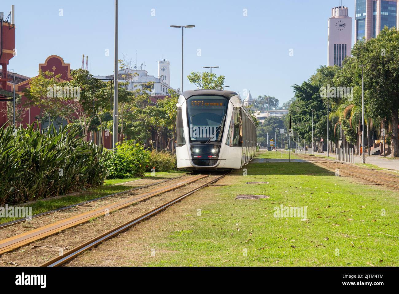 passenger transport train known as VLT in Rio de Janeiro, Brazil Stock ...