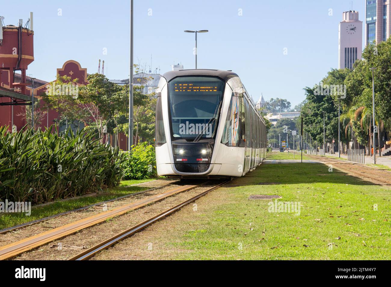 passenger transport train known as VLT in Rio de Janeiro, Brazil Stock ...