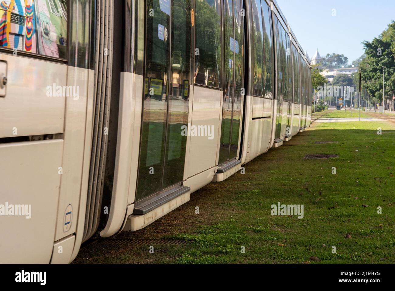 passenger transport train known as VLT in Rio de Janeiro, Brazil Stock ...