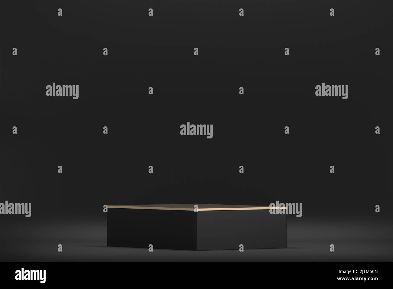 black stage cube podium decoration suitable for products.3D rendering ...