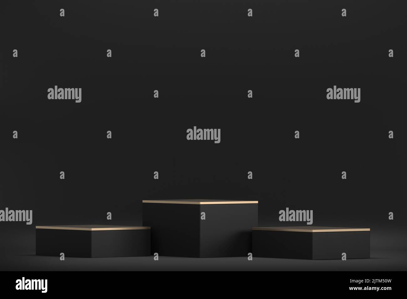 black stage cube podium decoration suitable for products.3D rendering ...