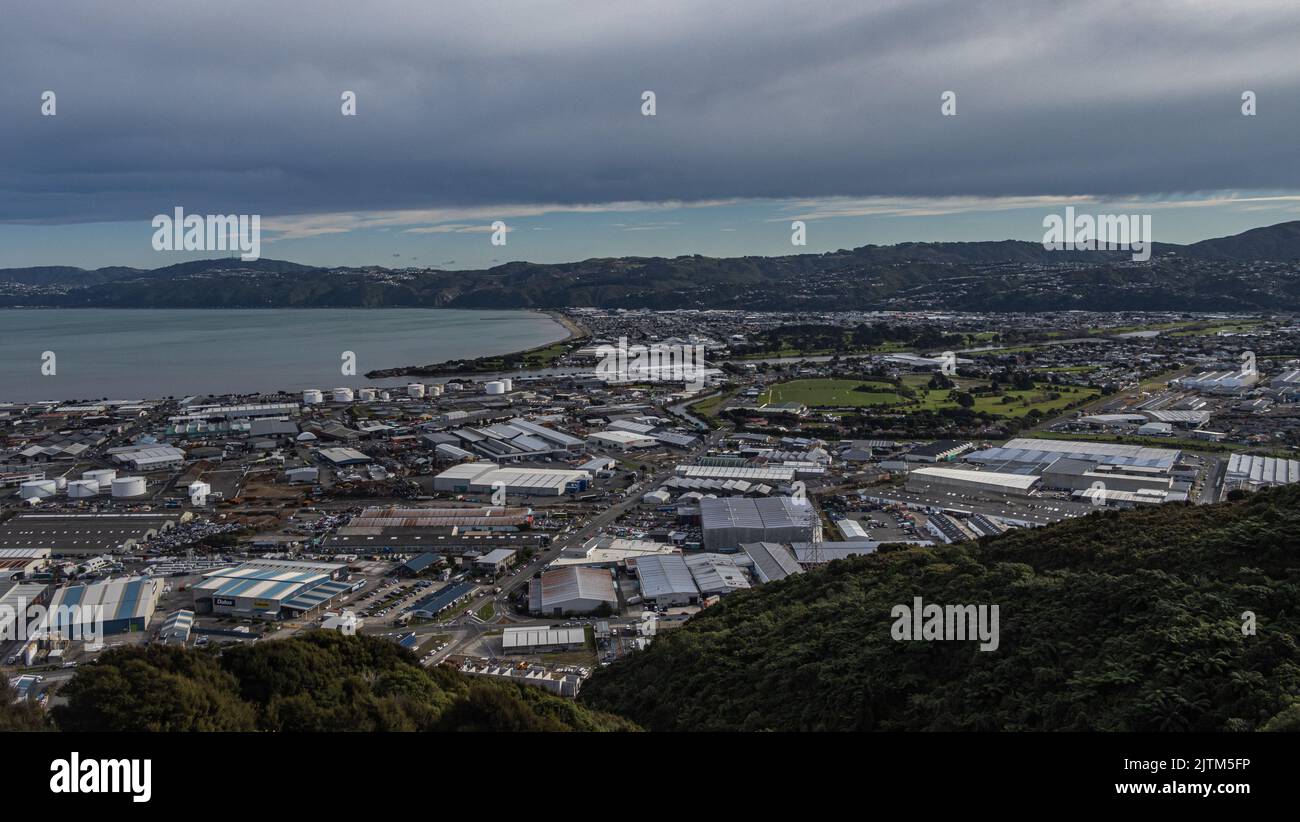 View over Petone, Wellington, from Wainuiomata Hill Stock Photo - Alamy