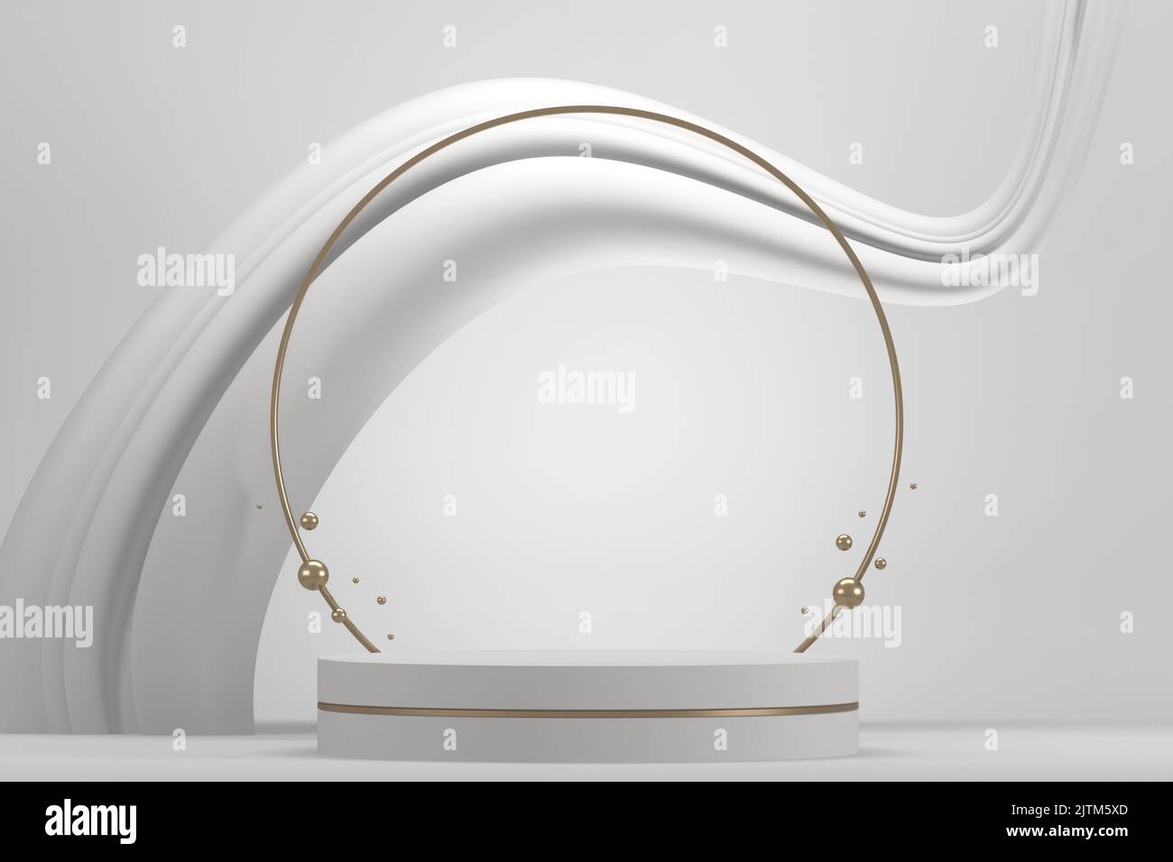 Roman podium white for cosmetic product on background granite white. 3d ...