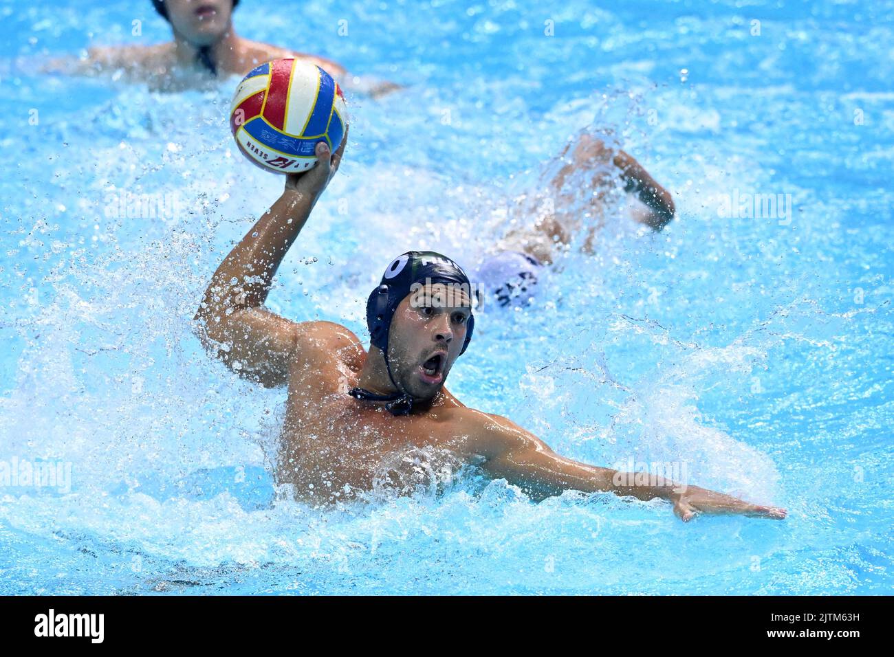 SPLIT, CROATIA - AUGUST 31: Gergo Fekete of Hungary shoots at goal ...