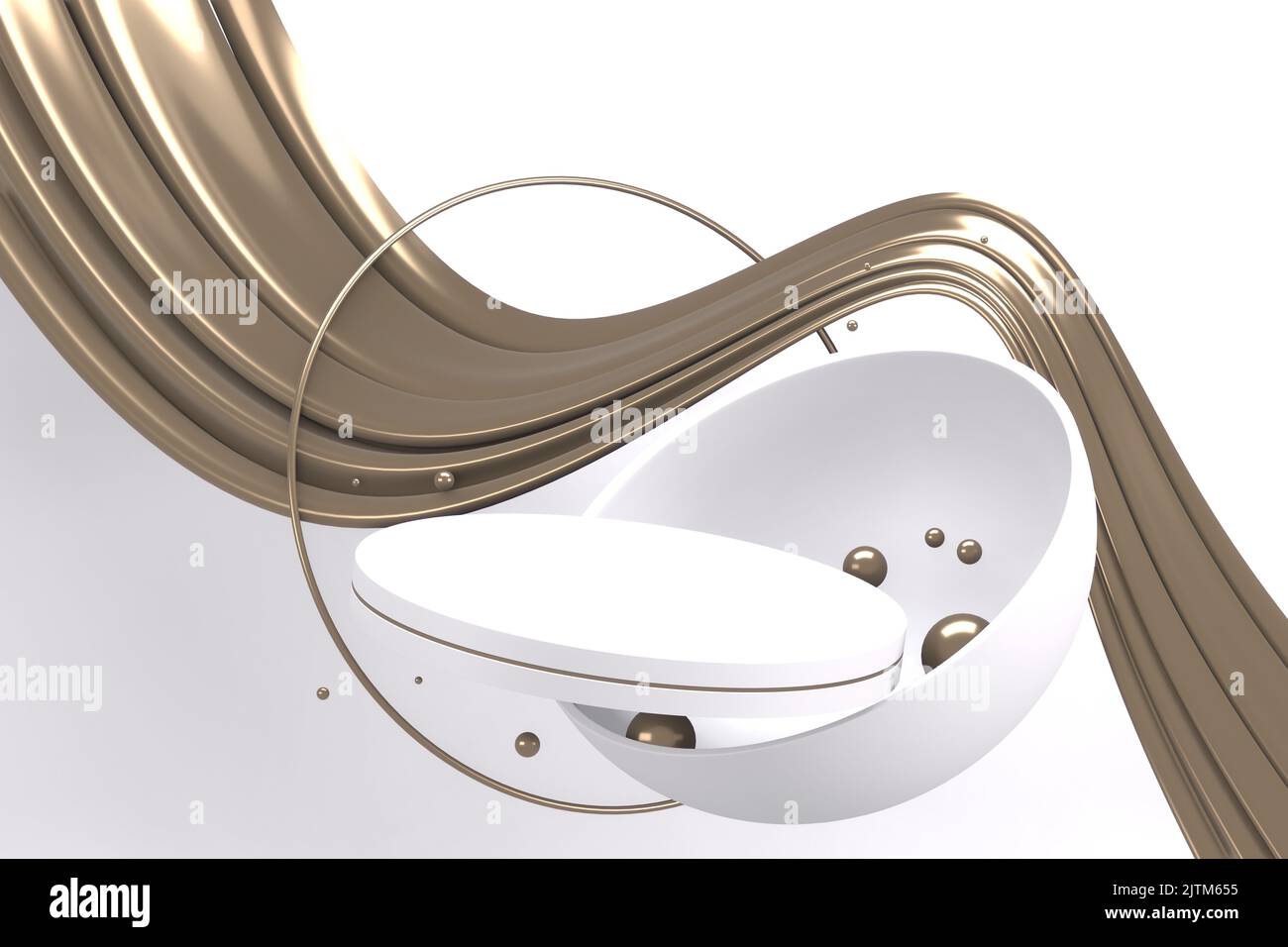 Roman podium white for cosmetic product on background granite white. 3d ...