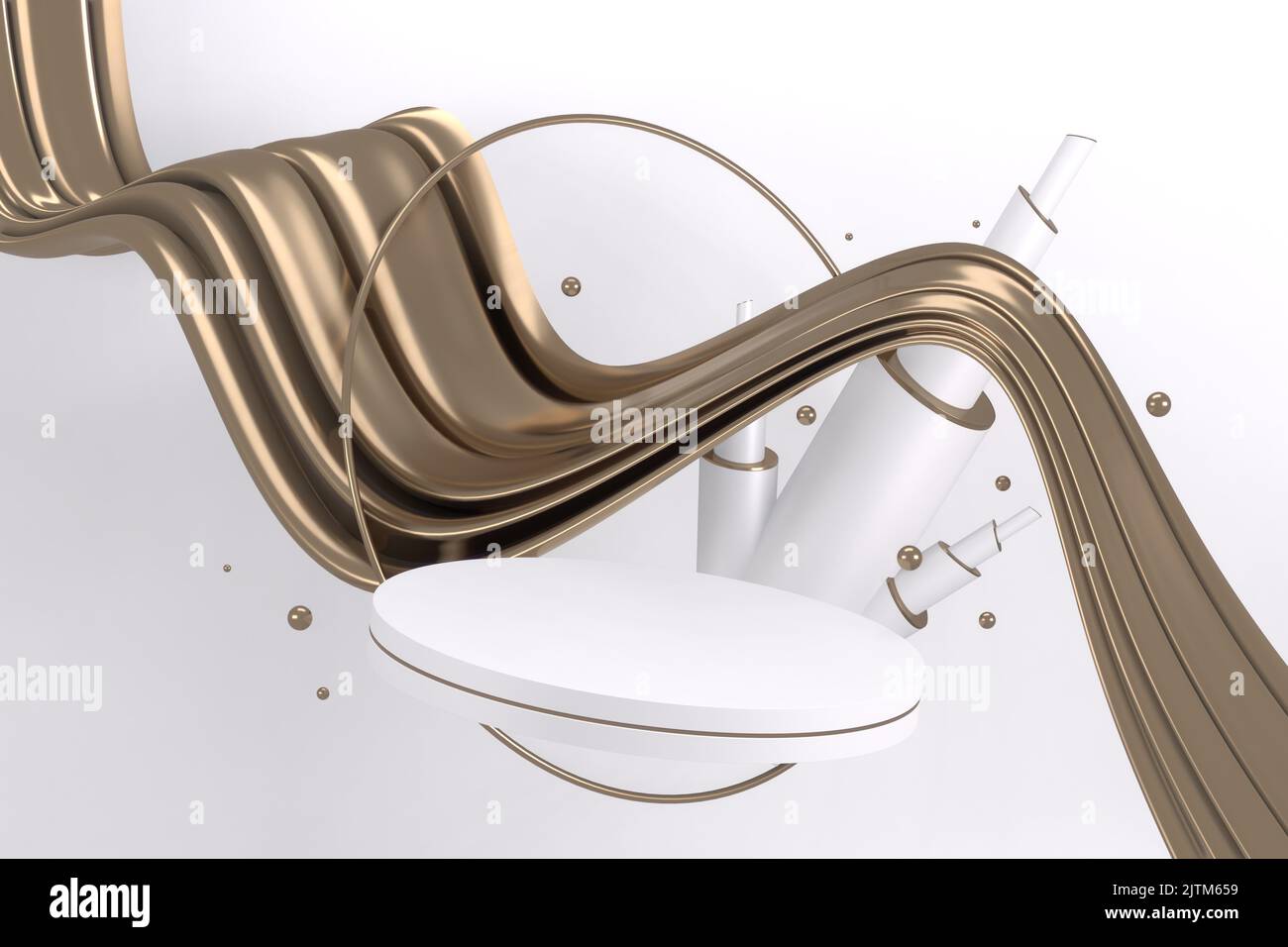 Roman podium white for cosmetic product on background granite white. 3d ...