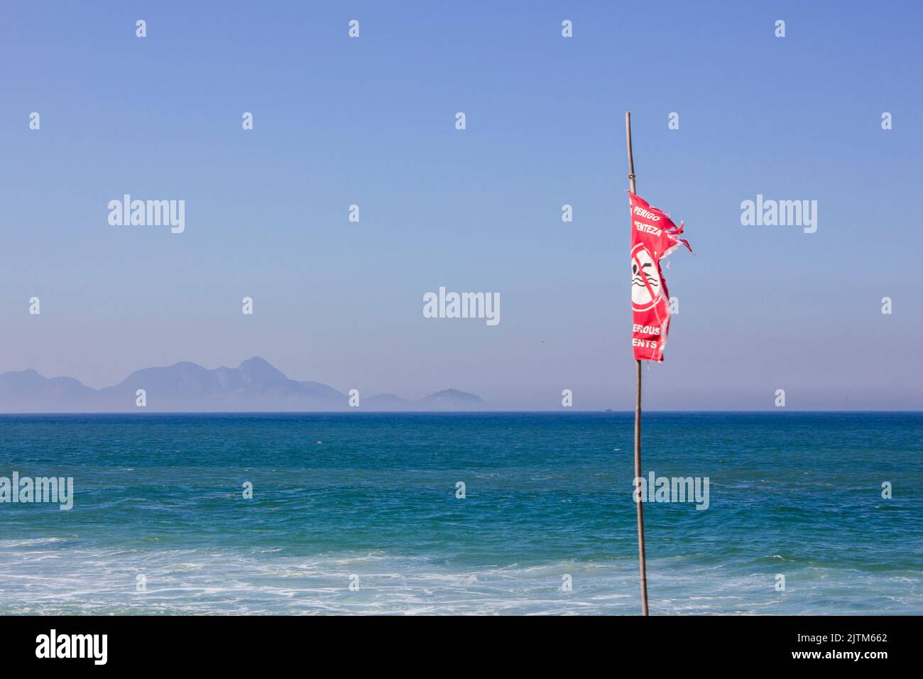 brazilian information boards with the words: current danger Stock Photo ...