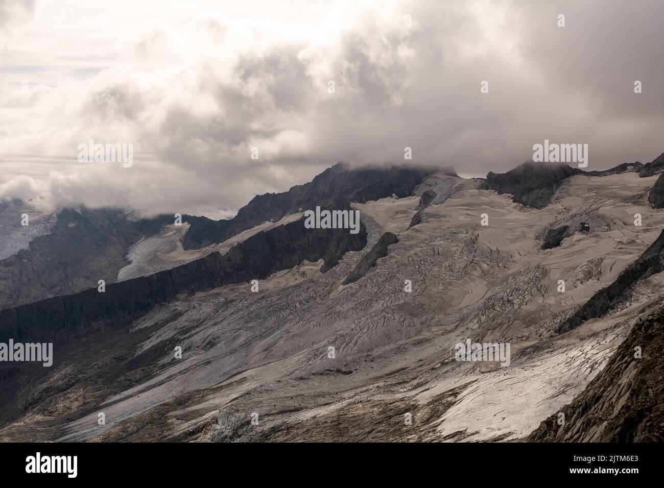 Impressive alpine view of high peaks in summer Stock Photo - Alamy