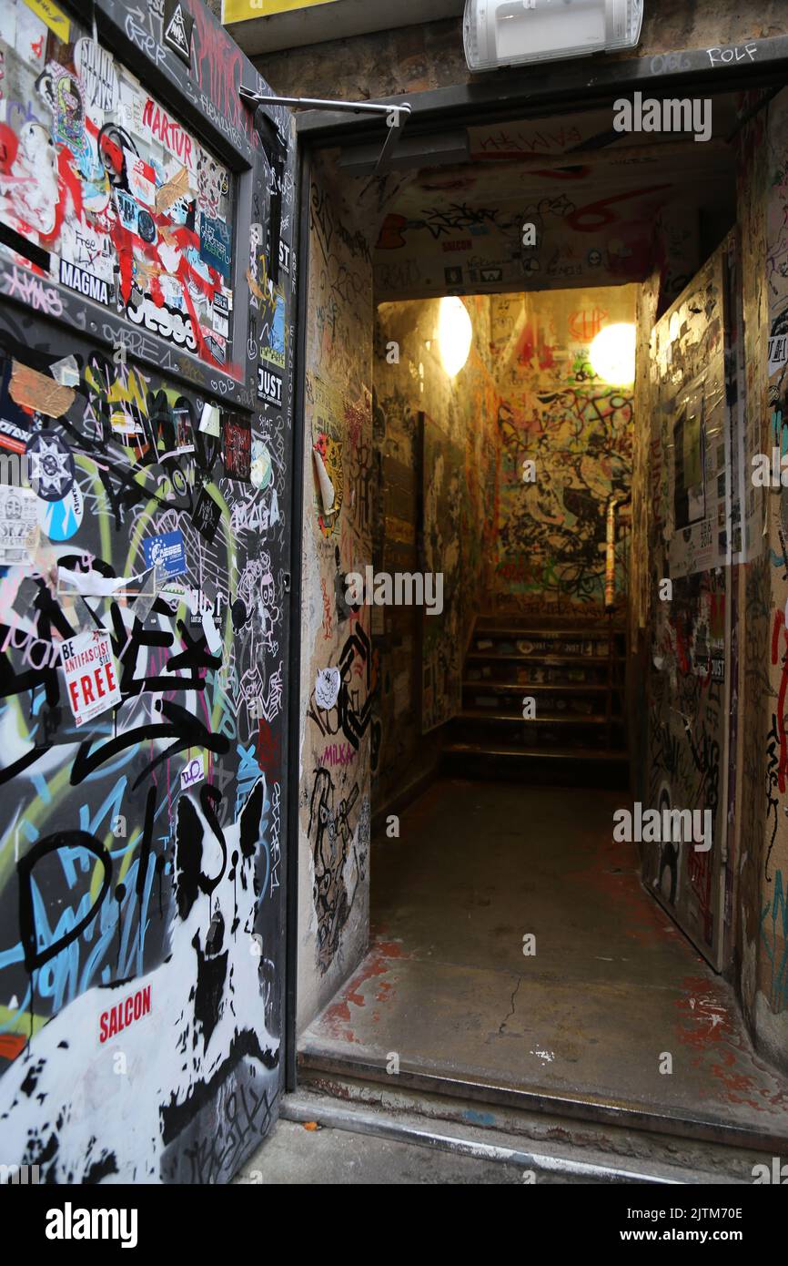 Berlin, Germany - 19 November 2015: Street art in Berlin, graffiti on ...