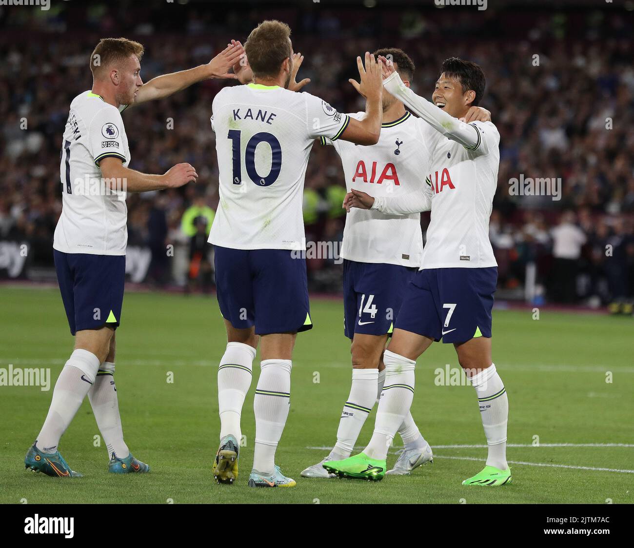 London, England, 31st August 2022. Son Heung-Min (R) of Tottenham ...