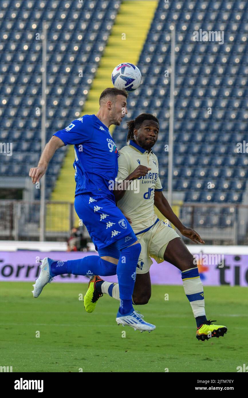 Carlo Castellani stadium, Empoli, Italy, August 31, 2022, header of ...