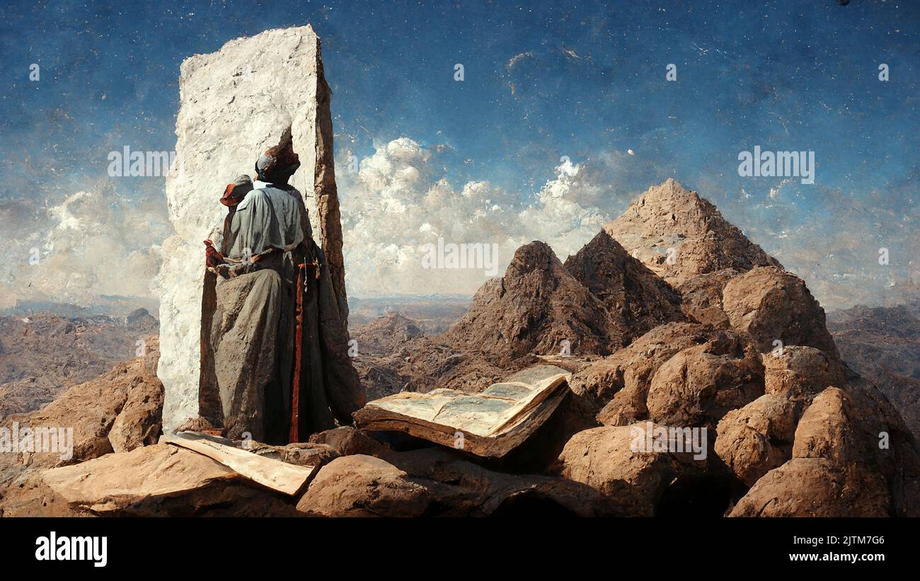 Moses receiving ten commandments hi-res stock photography and images ...